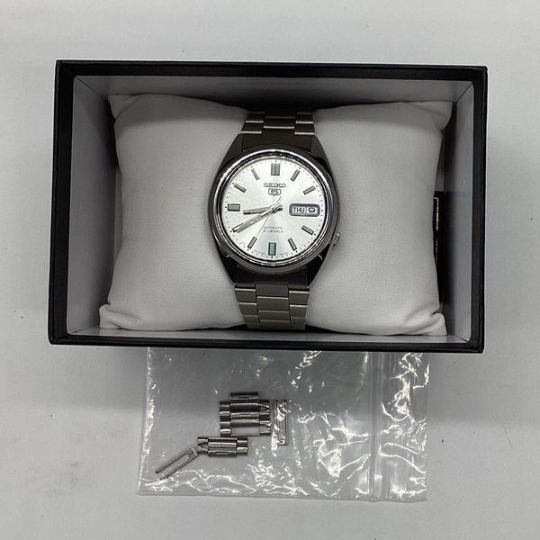 SEIKO 5 SNXS73 Men's Automatic Stainless Steel Silver Dial Day Date Ind ...