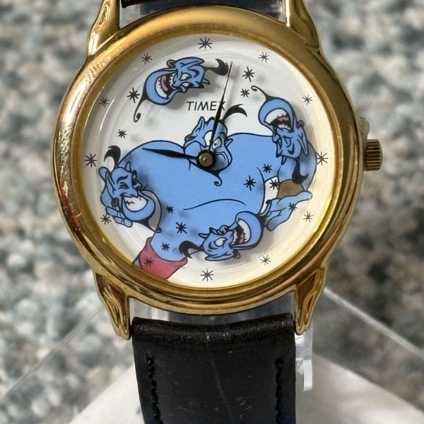 New Vintage 90s Disney Timex Rotating Genie Heads Aladdin Character ...