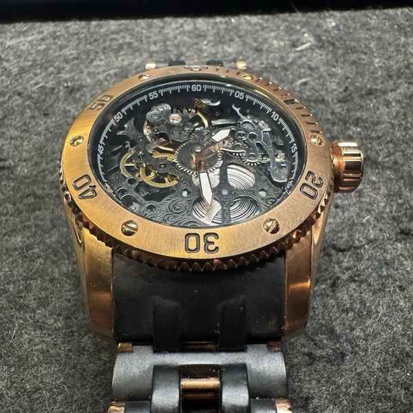 Invicta Menâ s Watch Rose Gold Manual Wind Engraved Sea Spider Model ...