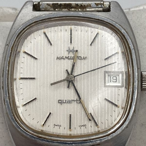 VTG Hamilton Quartz Swiss Made Silver Tone Menâ s Presentation On Watch ...