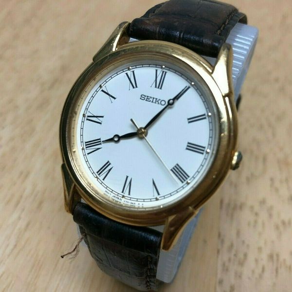 Vintage Seiko V701-1920 Men Gold Tone Roman Analog Quartz Watch Hour~New Battery | WatchCharts ...