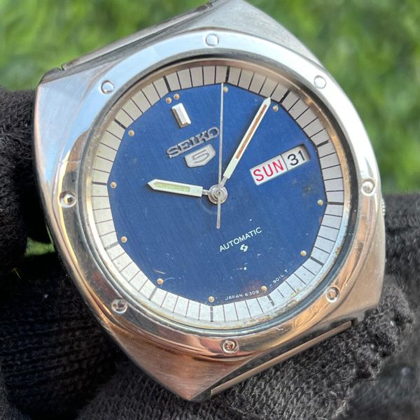 Seiko 5 6309-9010 Automatic Blue Dial Vintage Japan Made Men's Wrist ...