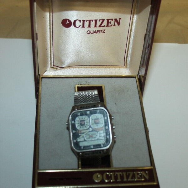 Vintage Citizen DIGI-ANA Robot Face Quartz Chronograph Watch 30-0217 ...