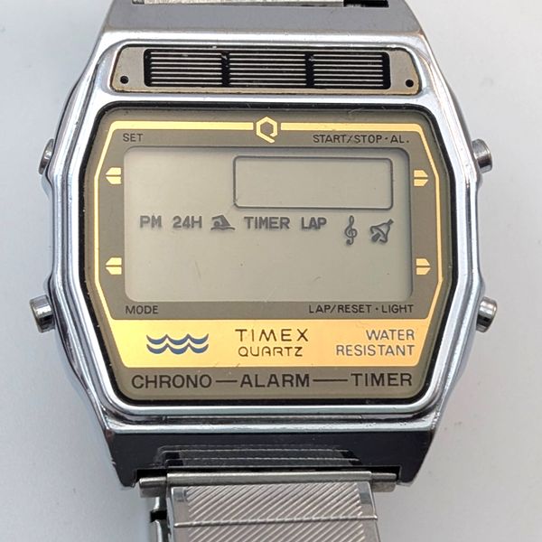 Vintage TIMEX Q Quartz LCD Chrono Alarm Timer 35mm Digital Watch PARTS ...