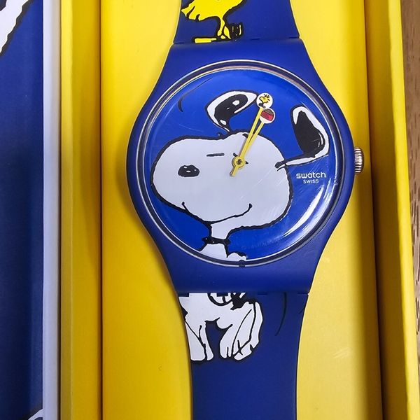 Swatch x Peanuts Snoopy Blue Watch with case | WatchCharts Marketplace
