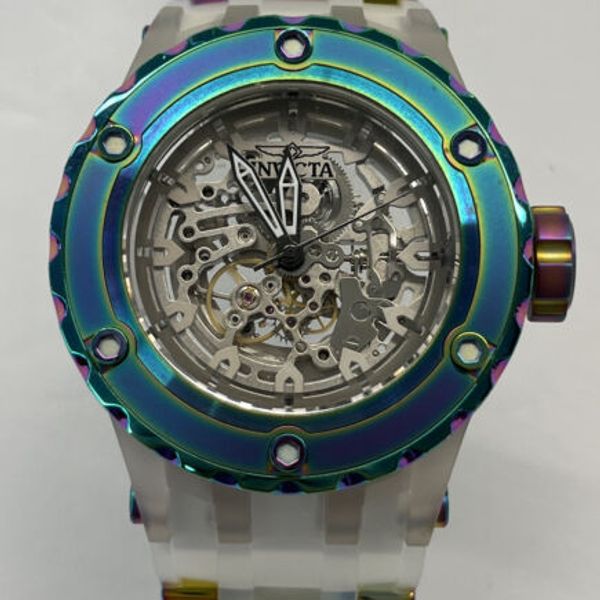 Invicta Subaqua Transparent Iridescent Skeleton 52mm Automatic Watch ...