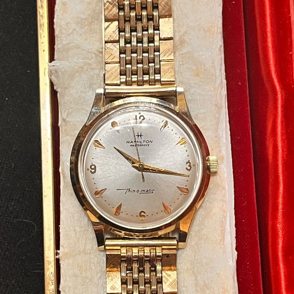 HAMILTON watch, SOLID 14K GOLD, RARE OLD 1960's, box, WOW ...