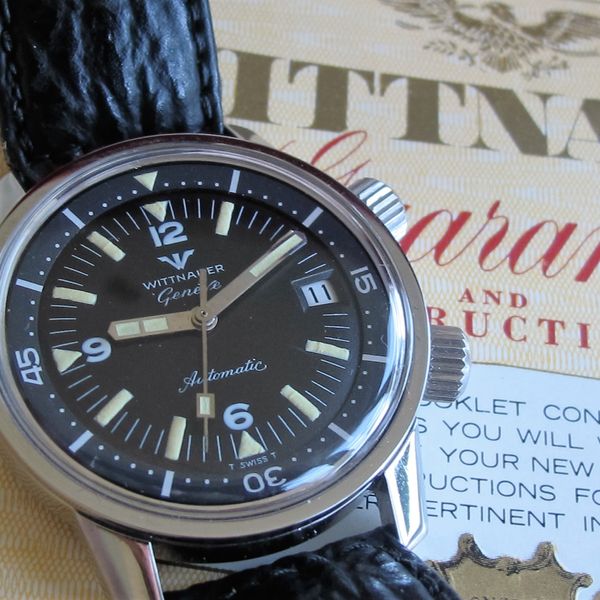 FS - Excellent 1960s Twin Crown Wittnauer Super Compressor Dive Watch ...