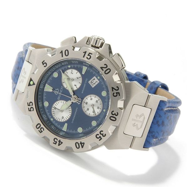 FS: Burett Neo Abyss Diver Chronograph - Blue Dial - Shark Skin Strap w ...