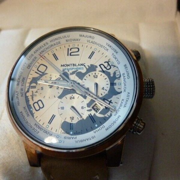Montblanc World-Time Hemisphere Automatic Swiss Men's Watch - Needs ...