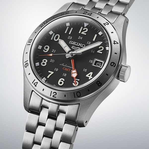 *BRAND NEW* Seiko 5 Sports Field GMT Auto Black Dial Steel Men's Watch ...