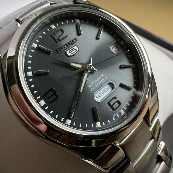 Seiko 5 SNK621K1 Automatic Watch Blue Gray Dial Menâ s Watches With Box ...