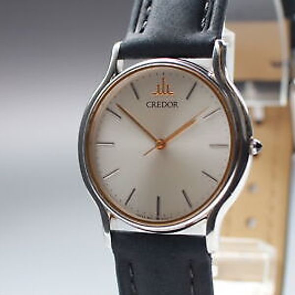 [N MINT] Seiko Credor Signo 9571-6000 Gold Dial Quartz Mens Vintage ...