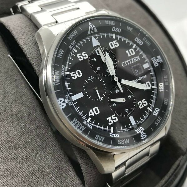Citizen Eco Drive aviator Pilot Chronograph CA0690-53E S/Steel Watch ...