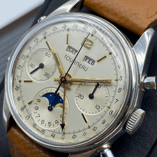 [€7,400 EUR] Tourneau Chronograph Triple Calendar Moonphase Valjoux 88 ...