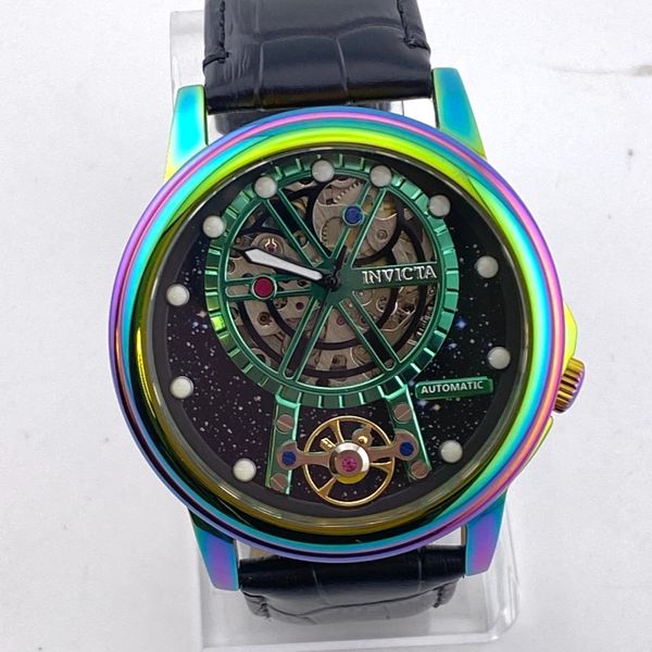 New INVICTA VINTAGE 44907 Men's Watch Iridescent Automatic Skeleton ...