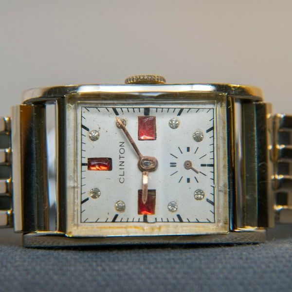 Clinton Rubies & Diamonds Gold Filled Mechanical Watch, Swiss Made ...