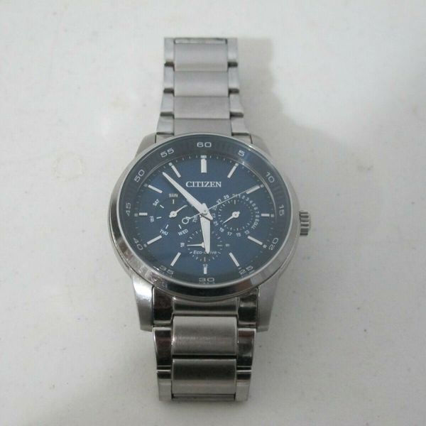 Citizen Men's Stainless Steel Eco-Drive Blue Dial Watch 8729-S093015 ...