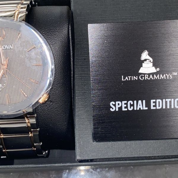 Bulova Men's Watch 98A309 Latin Grammy Edition Quartz Gray Dial Rose ...