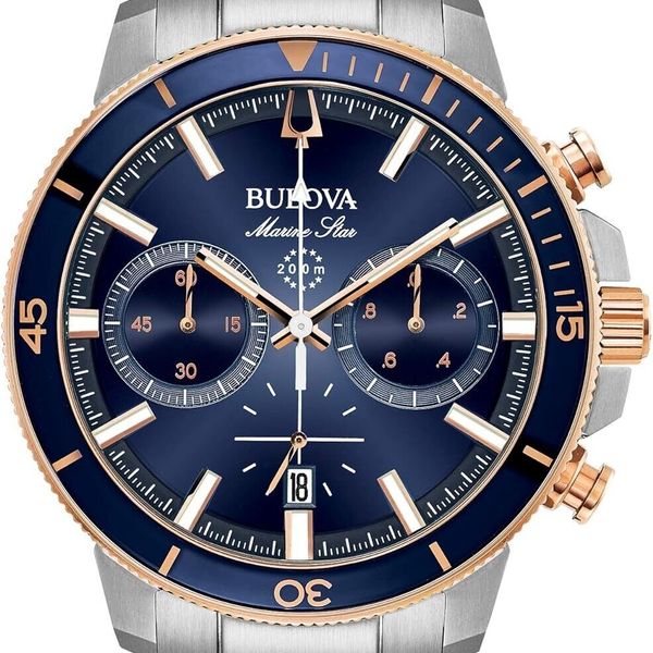 Bulova 98B301 Marine Star Blue 45mm Stainless Steel Case Men's Watch ...