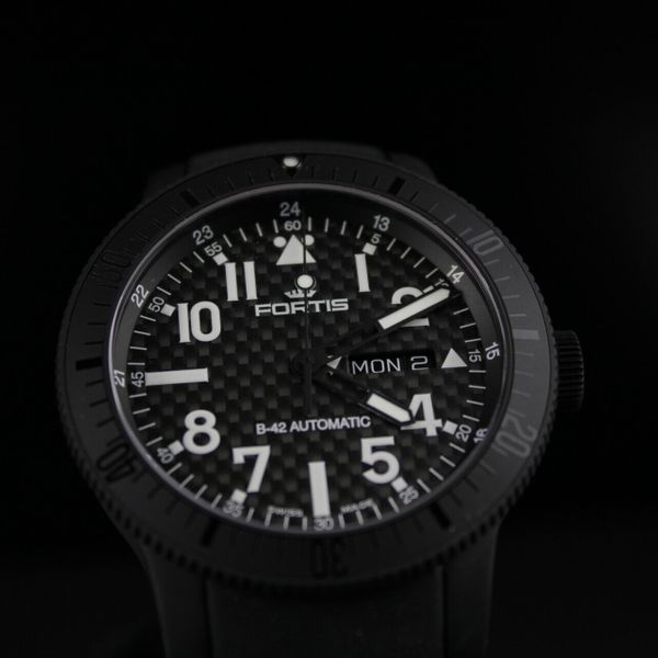 FORTIS B-42 Day/ Date COSMONAUTS Full Black Titan, Carbon, 647.28.51 ...
