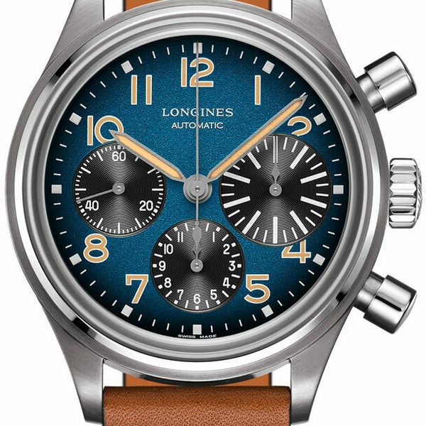 New Longines Heritage Avigation Mens Leather Strap Watch L28161932 ...