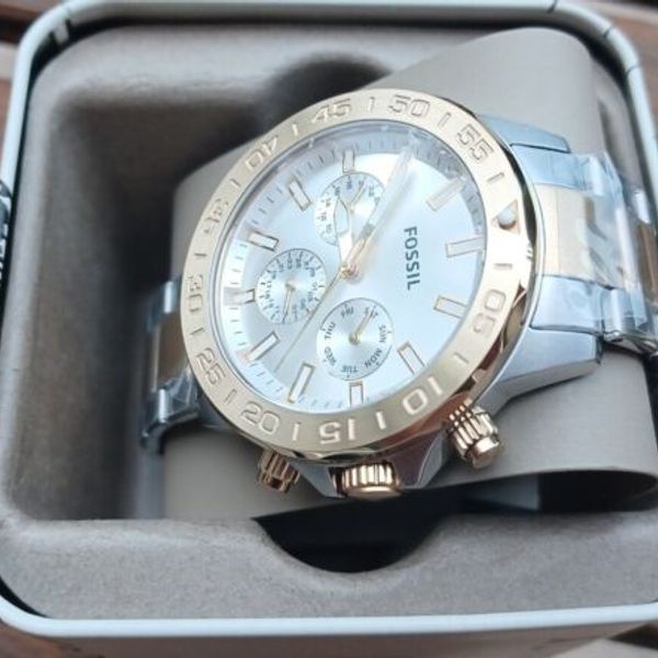 NIB Fossil Bannon Multifunction Two-Tone Stainless Steel Men's Watch ...