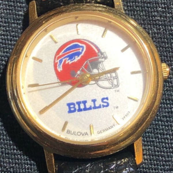 AUTHENTIC VINTAGE BULOVA NFL FOOTBALL SPORT TEAM BUFFALO BILLS WATCH ...