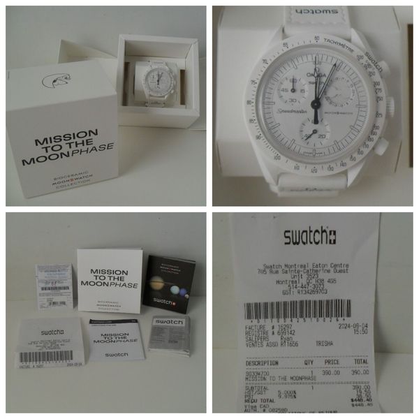 Swatch x Omega Snoopy Moonswatch Mission To Moonphase - White - Original Receipt | WatchCharts ...