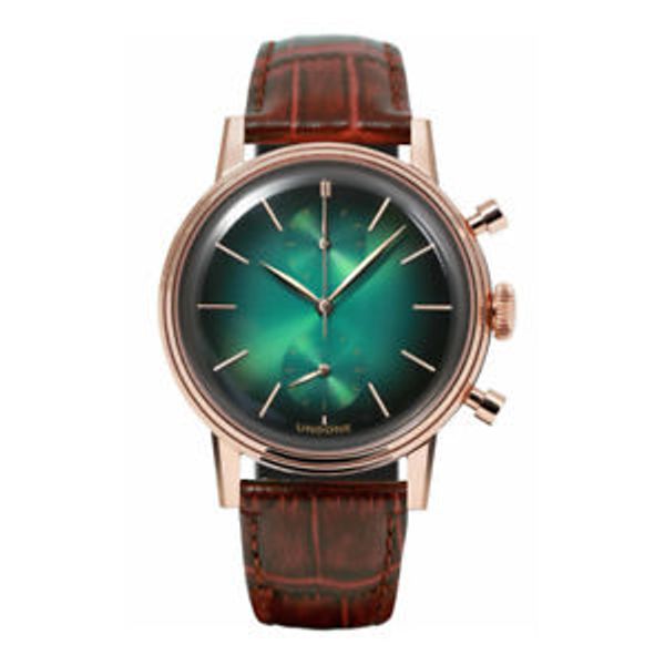 【送 料 無 料】 undone chrono hybrid mechanical quartz steel rose gold green ...