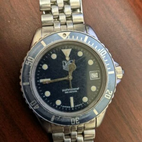 Vintage,Blue Mens Tag Heuer 1000 Professional Dive Submariner Watch 980 ...