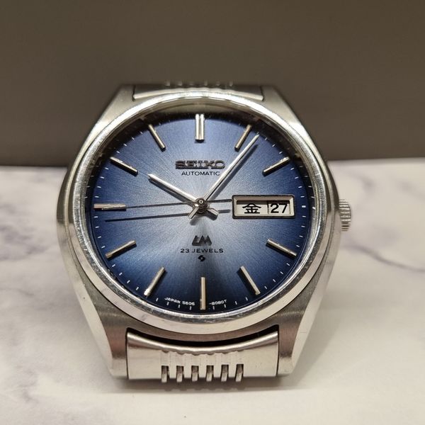 Seiko 5606-8051 Blue Sunburst Dial w/ Bracelet | WatchCharts Marketplace