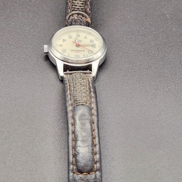 Timex Expedition Indiglo Women's White Dial Brown Leather Band Watch ...