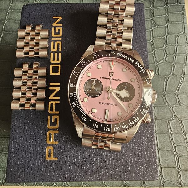 PAGANI DESIGN Watch Luxury Quartz Watch Pink Chronograph PD-1813 ...