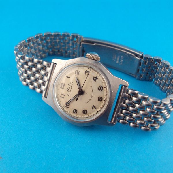 VINTAGE MIDO MULTIFORT SUPER AUTOMATIC BUMPER MILITARY STYLE WATCH ...
