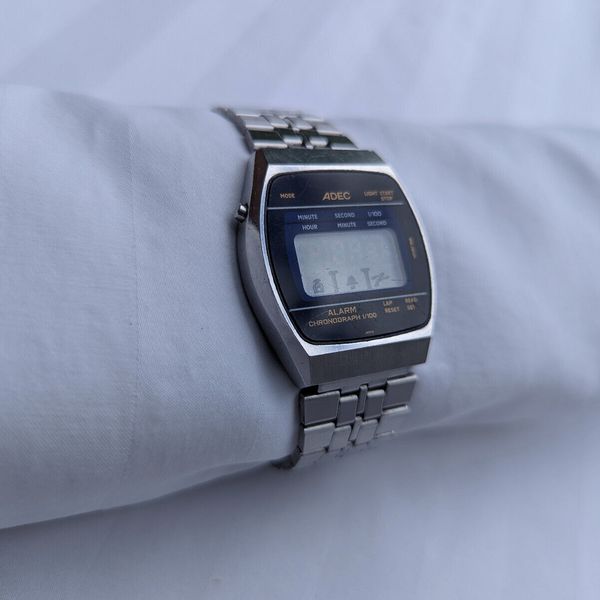 Vintage Retro ADEC Citizen Digital Wrist Chrono Stop watch - Silver ...