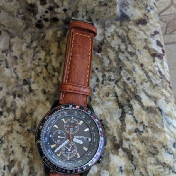 Seiko SSC009 Solar Pilot Alarm Chronograph v172-0ac0 Black/Gun Metal ...