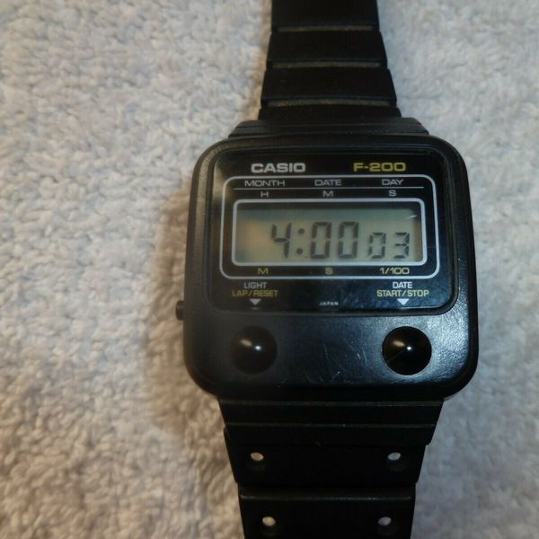Casio Vintage 1980's F-200 Runners watch module #55 Works perfect New ...