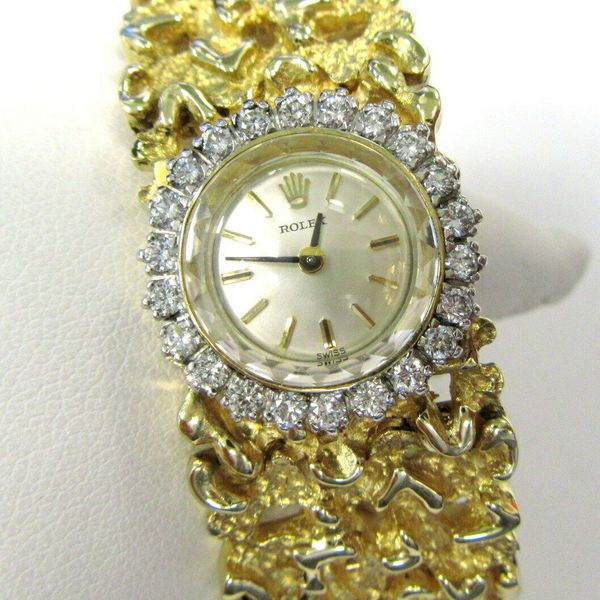 ROLEX Model 2604 14K Gold Nugget Bracelet Watch -Caliber 1400 -22 ...