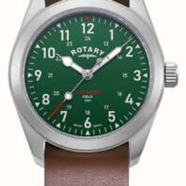 Rotary GS05535/56 Men's Steel Commando Field Watch On Leather NATO ...