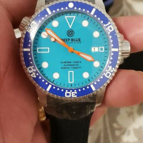 DEEP BLUE WATCHES DIVER 1000 AUTOMATIC DIVER BLUE BEZEL/BLUE DIAL ...