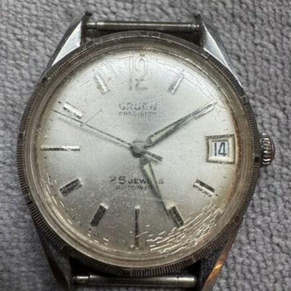 Vintage Gruen Precision Autowind 25 Jewel Wrist Watch w/Date 33mm ...