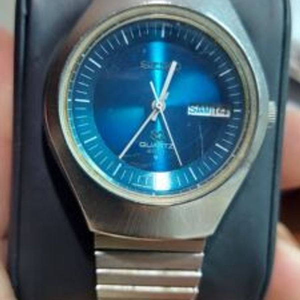 Seiko Sq 4004 Blue Dial Mens Vintage Watch 1970s Early Quartz ...