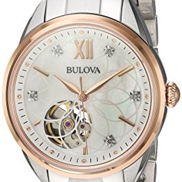 Bulova Bulova Ladies Automatic Stainless Steel Casual Watch, Color: Two ...