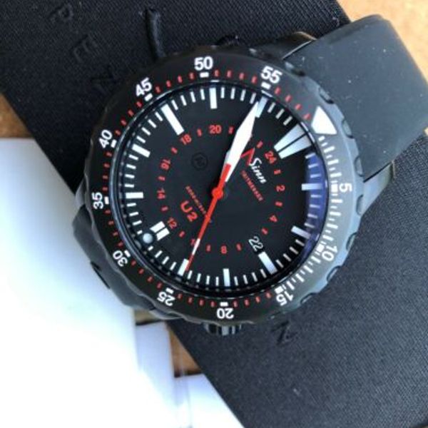 Sinn U2 S Black Tegimented EZM 5 Divers UTC Watch on Strap, w/ boxes ...
