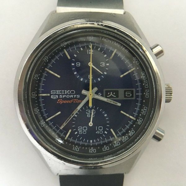 [w088] SEIKO 5 SPORTS Speed Timer 6138 8010 Automatic Original band ...