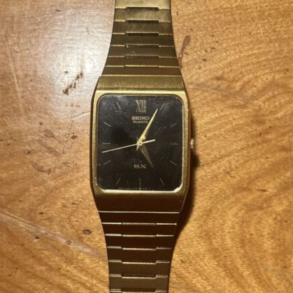 Vintage Seiko SX Watch. Menâ s. 26mm. Gold Tone Tank 5Y95-5000. New Battery. | WatchCharts ...