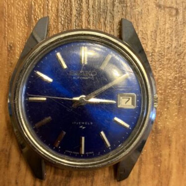 Seiko 1970s Automatic Stainless Watch Blue 7005-8020 For Repair 17 Jewel | WatchCharts Marketplace