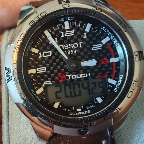 Tissot T-Touch Black Dial T047420A Titanium Touchscreen Digital Watch ...