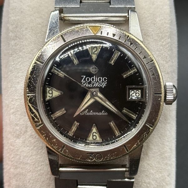 Iconic 60s Zodiac Seawolf men's diver watch, Ref 722916,Cal 70-72, Auto ...